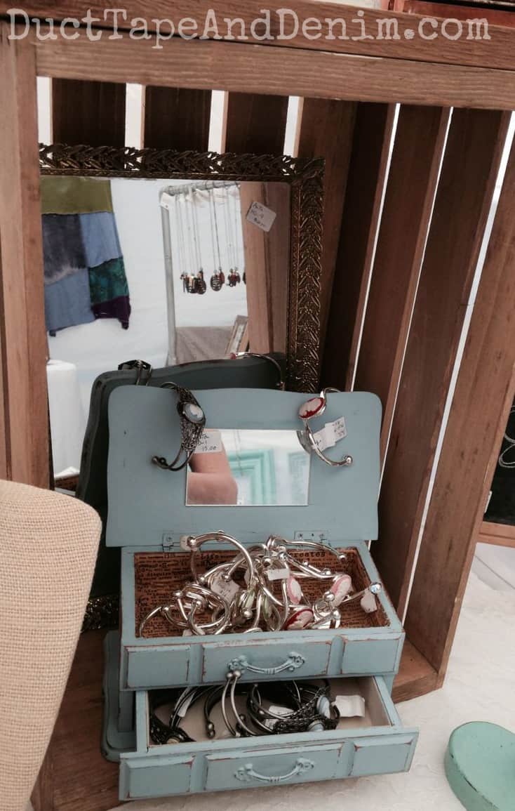 Thrift Store Jewelry Box with Mirror, How to Finish When Inside is Stained