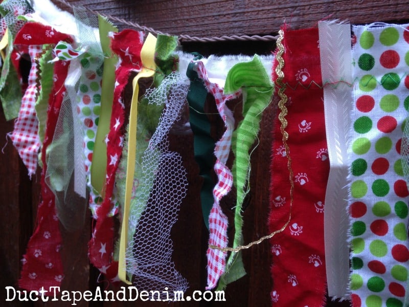 Scrap Fabric Christmas Garland