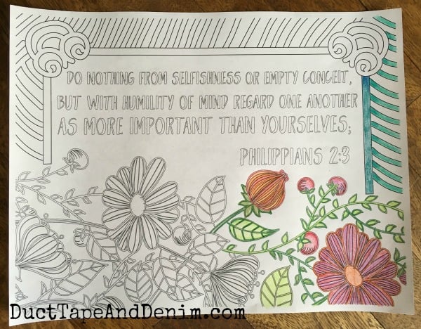 FREE Scripture Coloring Pages, Philippians 2:3