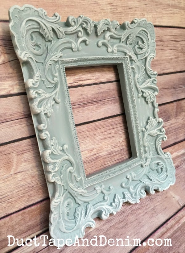 DIY Picture Frame Project in Blue, Gray, and White