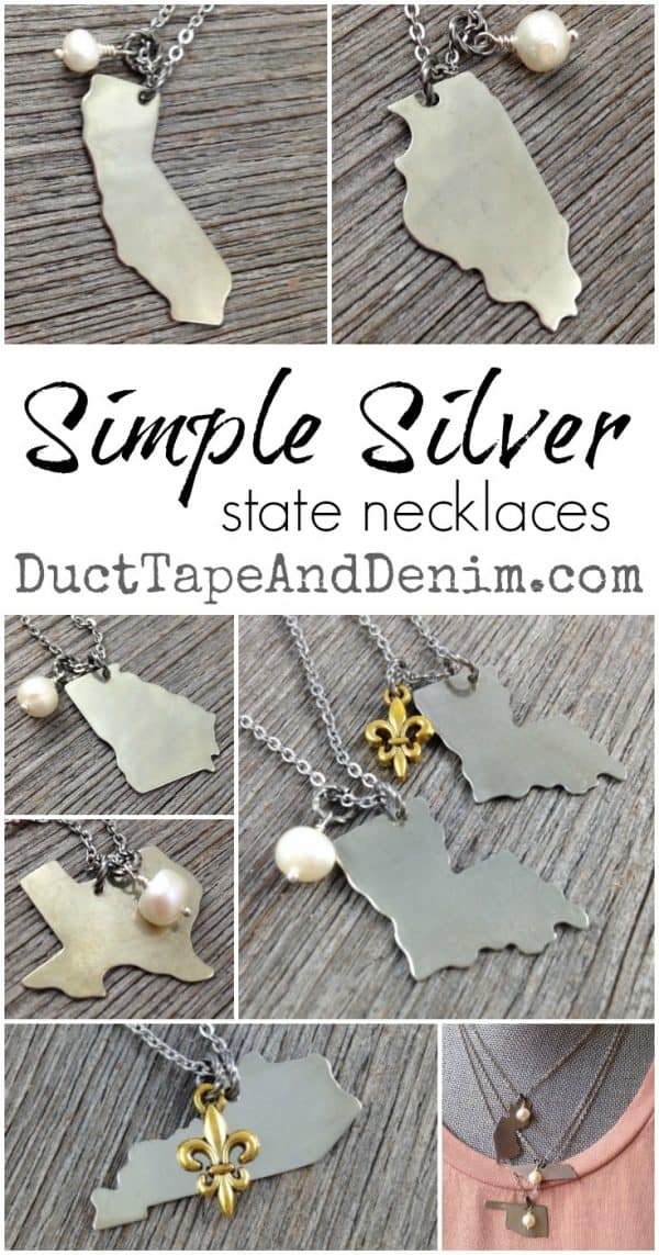 Simple Silver State Necklaces: TN, OK, NJ, LA, KY, TX, & More!