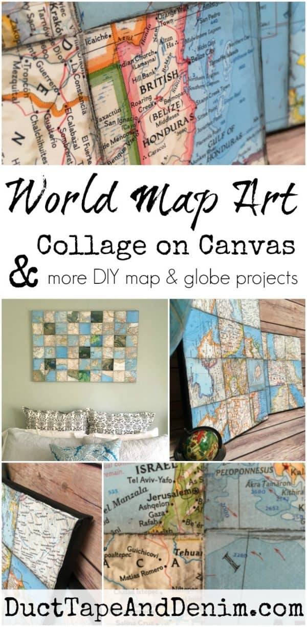 How to Make a World Map Art Collage on Canvas
