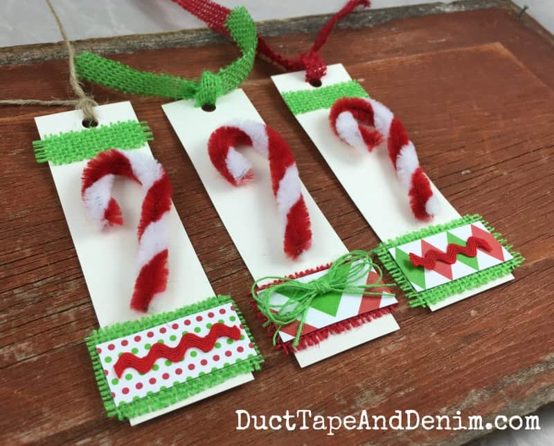 Candy Cane Christmas Gift Tags, Quick Easy DIY Craft