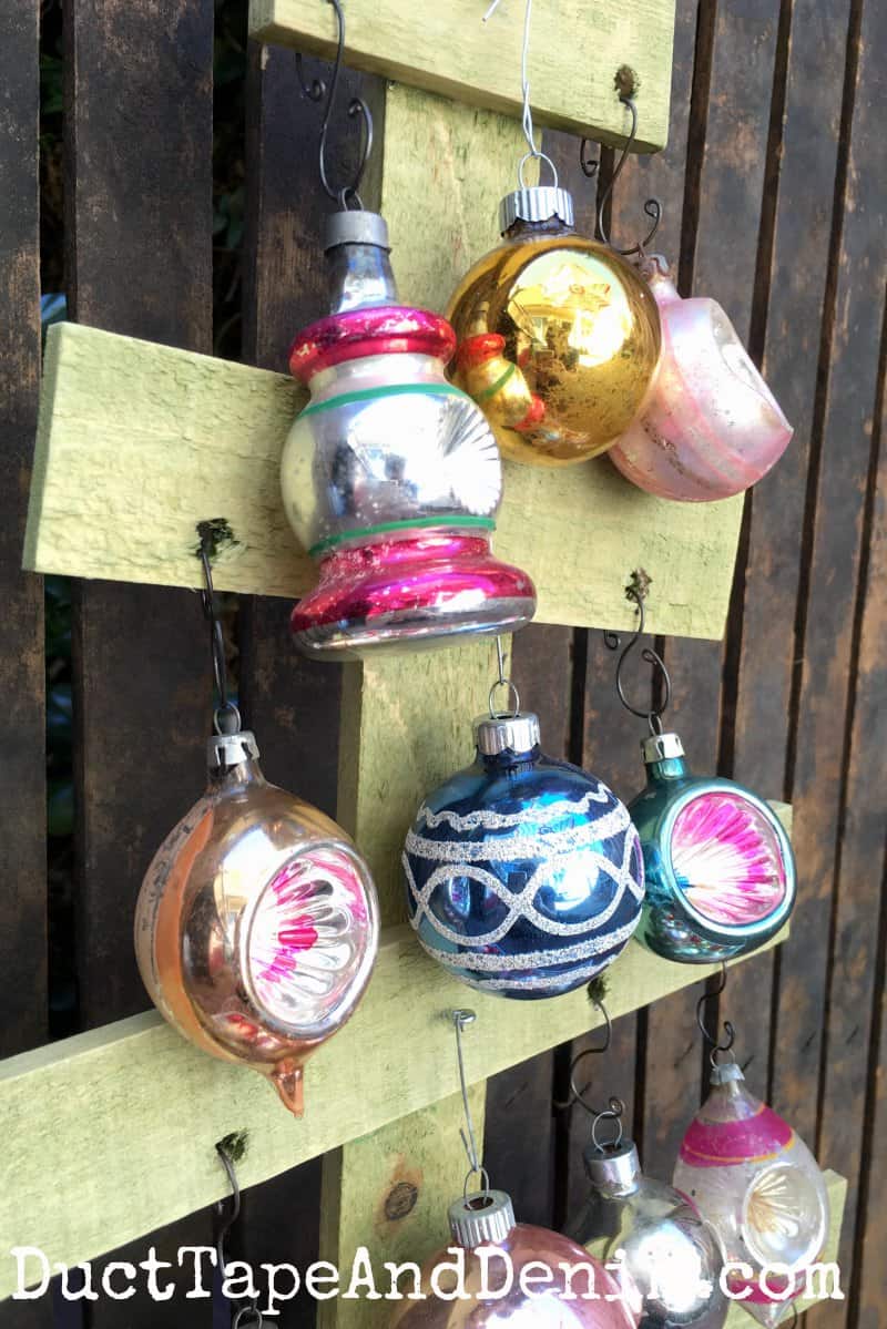 A Quick and Easy Way to Make a Rustic Christmas Ornament Display