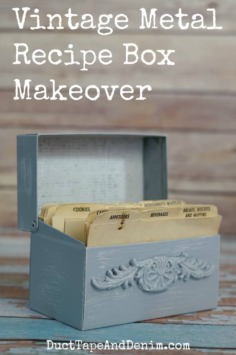 How to Update an Ugly Old Metal Recipe Box with Paper Clay Castings