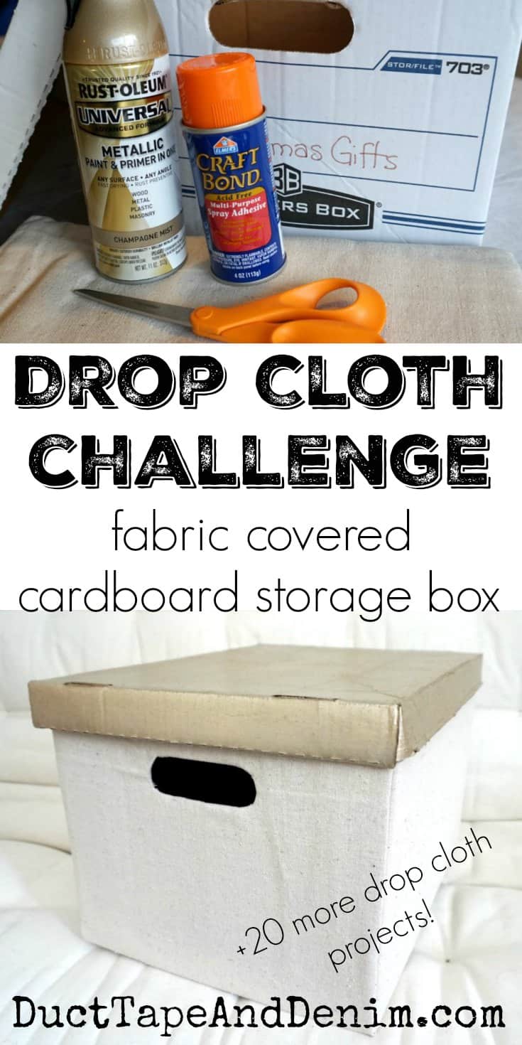 DIY Drop Cloth Fabric Covered Cardboard Box, a Cheap & Easy Storage ...