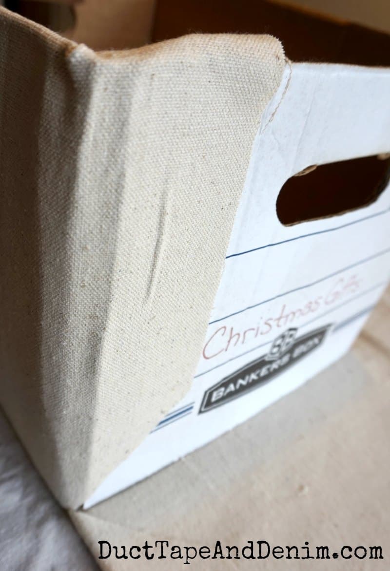 DIY Drop Cloth Fabric Covered Cardboard Box, a Cheap & Easy Storage ...