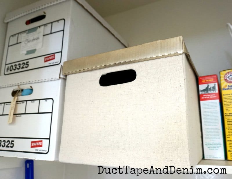 DIY Drop Cloth Fabric Covered Cardboard Box, a Cheap & Easy Storage ...