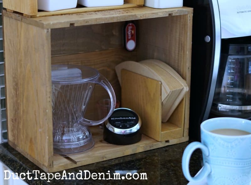 How to Create a Kitchen Coffee Station with Old Crates