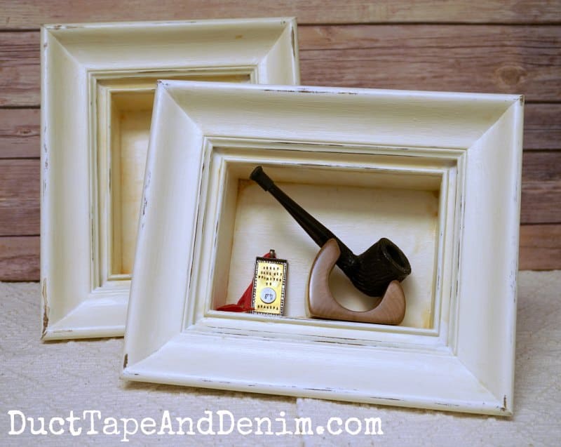 How to Paint Shadow Box Frames to Display Vintage Collections