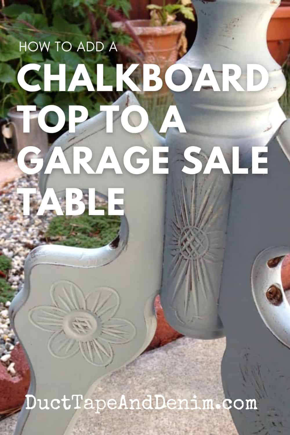 How to Add a Chalkboard Top to a Garage Sale Side Table