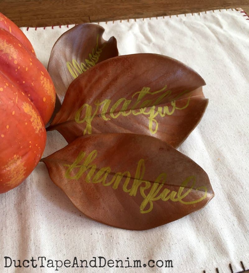 How to Make an Easy Hand Lettered Magnolia Leaf Centerpiece