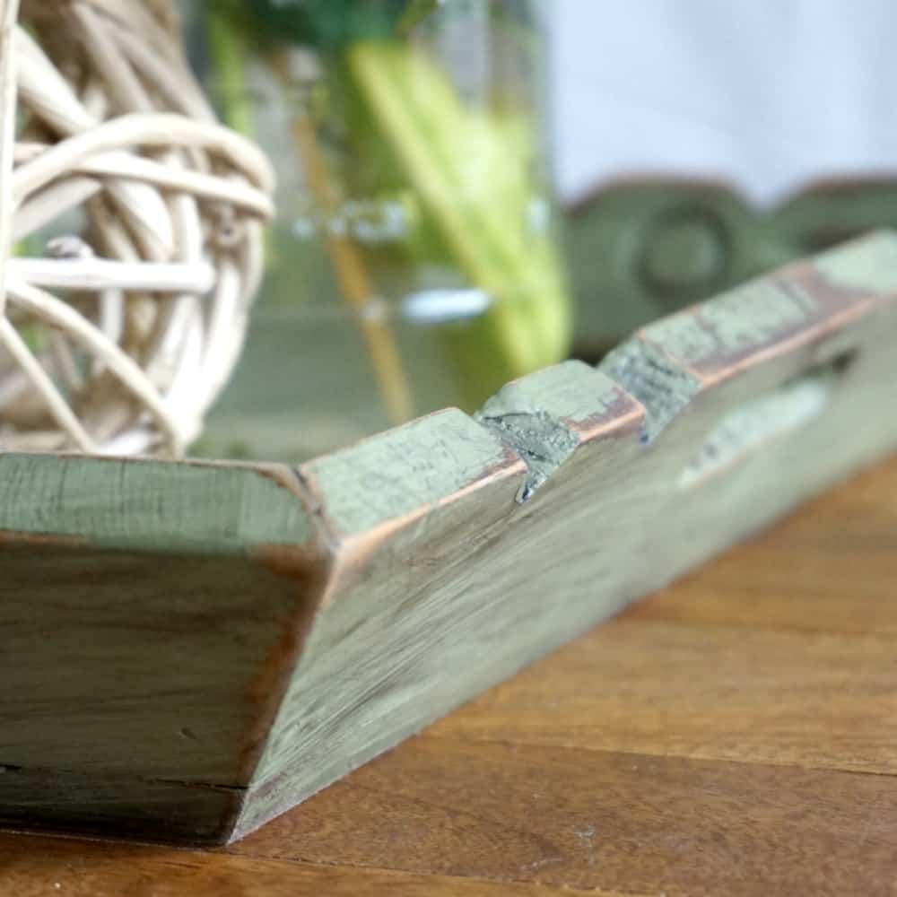 How to Paint an Old Wooden Tray with Tiles