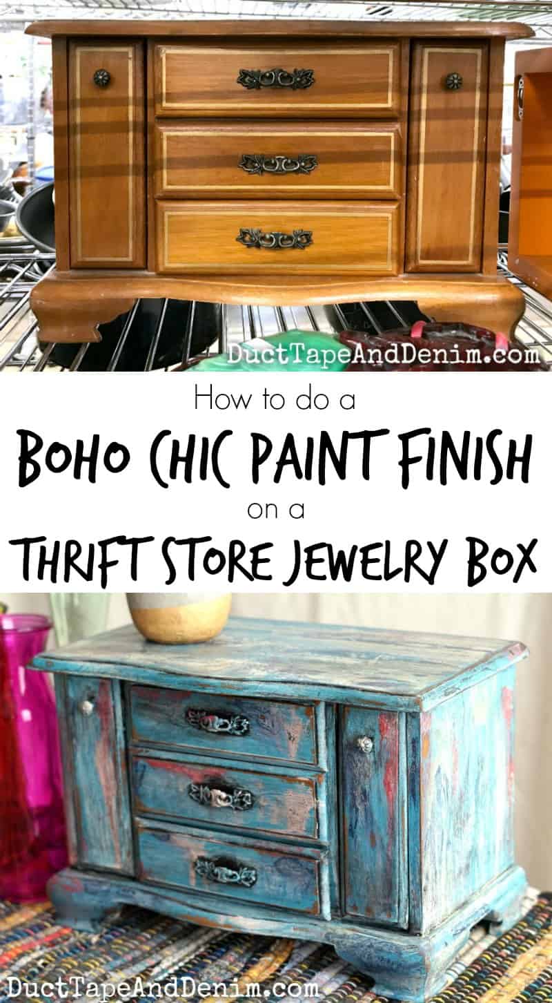 How to do a Boho Chic Paint Finish on a Jewelry Box