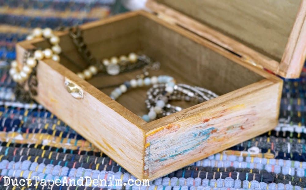 Yellow Boho Painted Jewelry Box Tutorial - Duct Tape and Denim