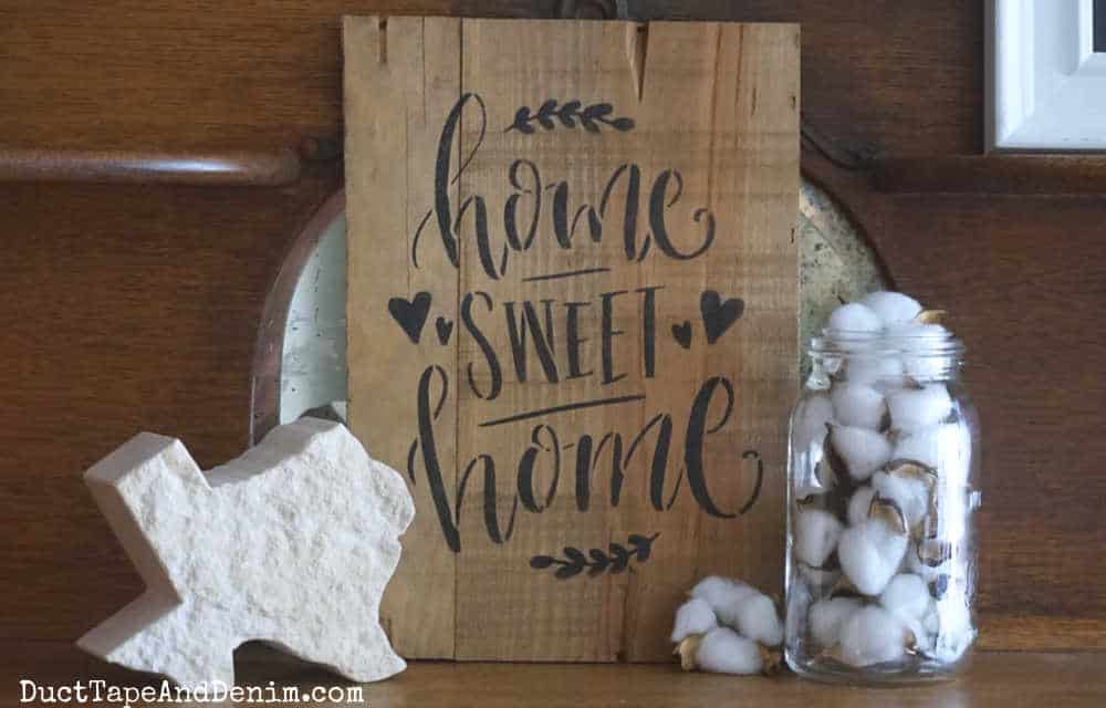 How to Make a Vintage Style Home Sweet Home Sign {VIDEO}