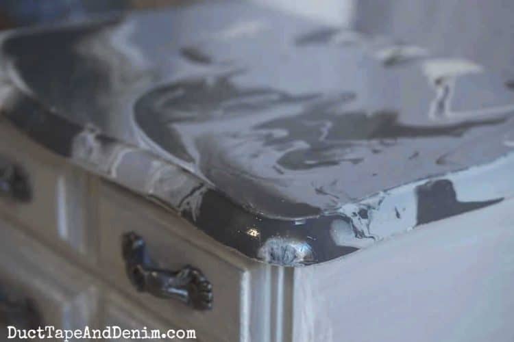 How to Make a Gray Paint Pour Jewelry Box - Duct Tape and Denim
