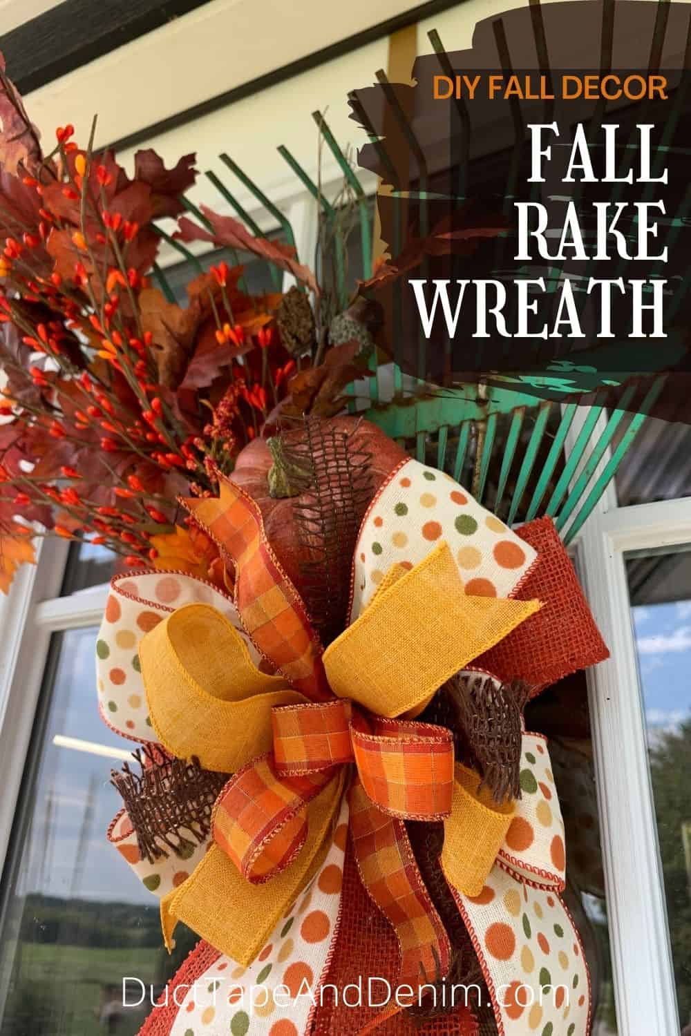 How to Make an Easy Fall Wreath from an Old Rake {Video}