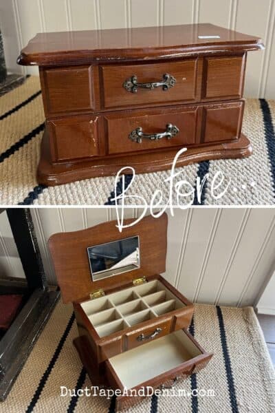 How to Update a Boring Old Jewelry Box with Hydrangea Transfers