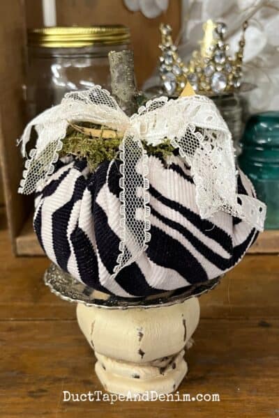 How to Make Easy Fabric Pumpkins with Scraps and Lots of Bling